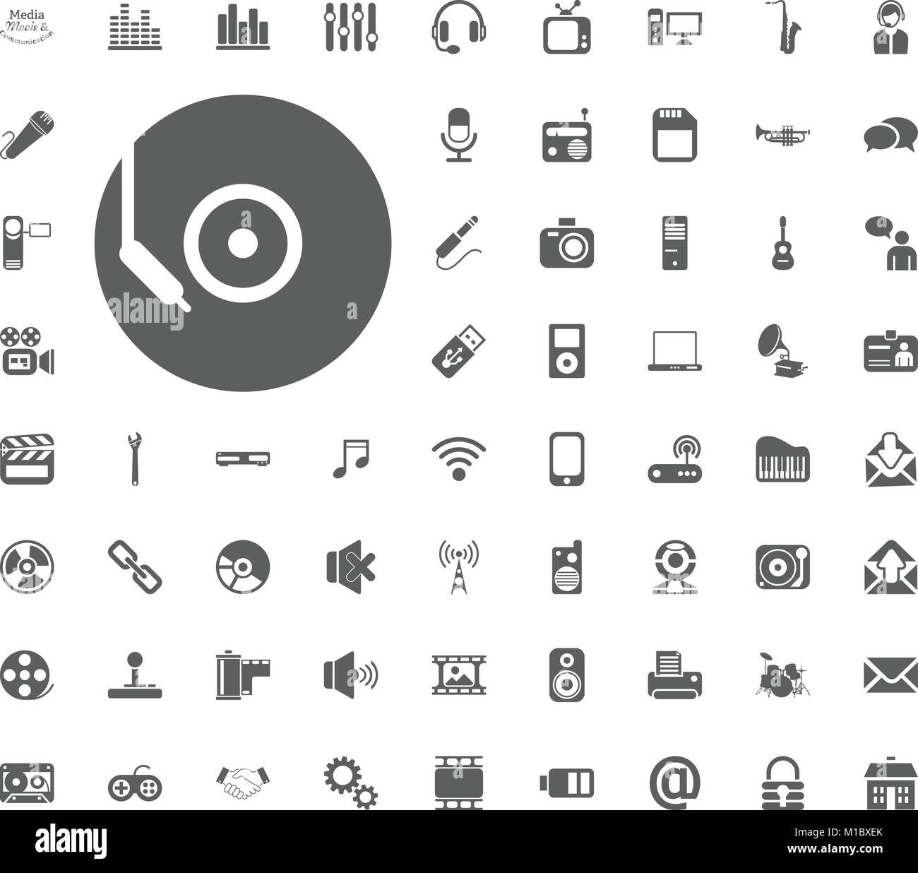 Turntable, record-player, gramophone icon. Media, Music and ...