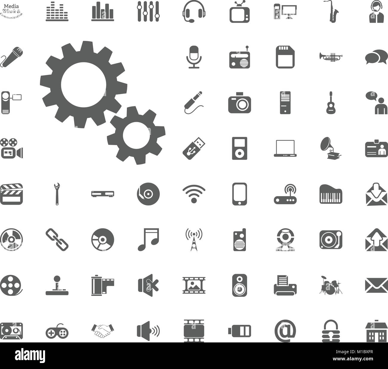Settings icon. Media, Music and Communication vector illustration icon ...