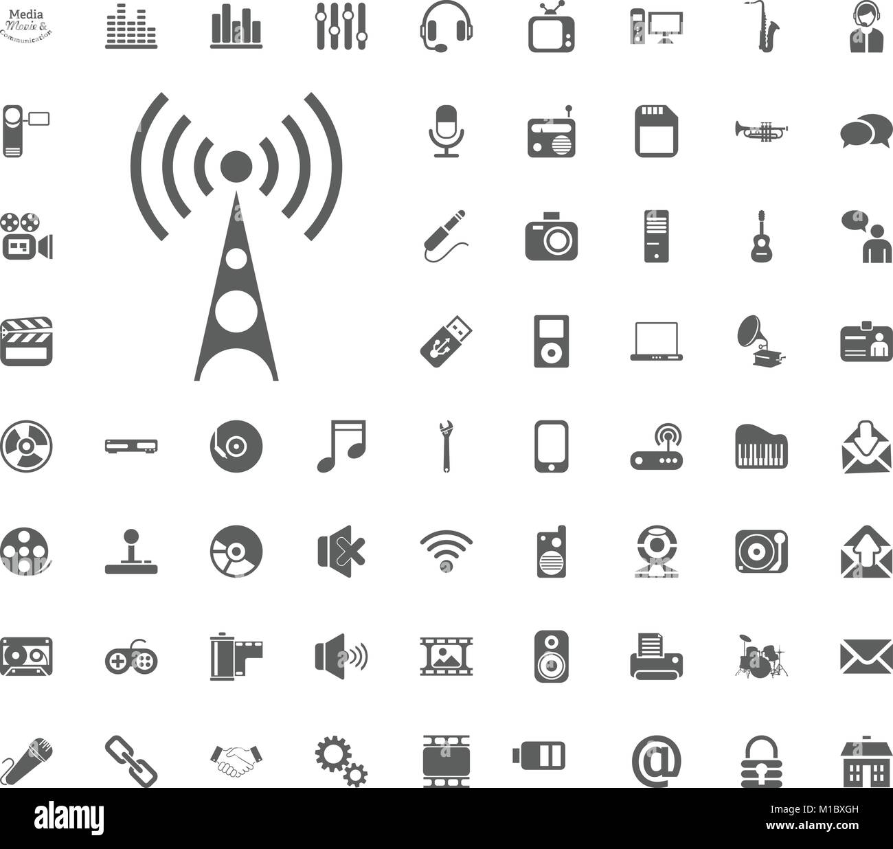 Wi-Fi icon. Media, Music and Communication vector illustration icon set ...