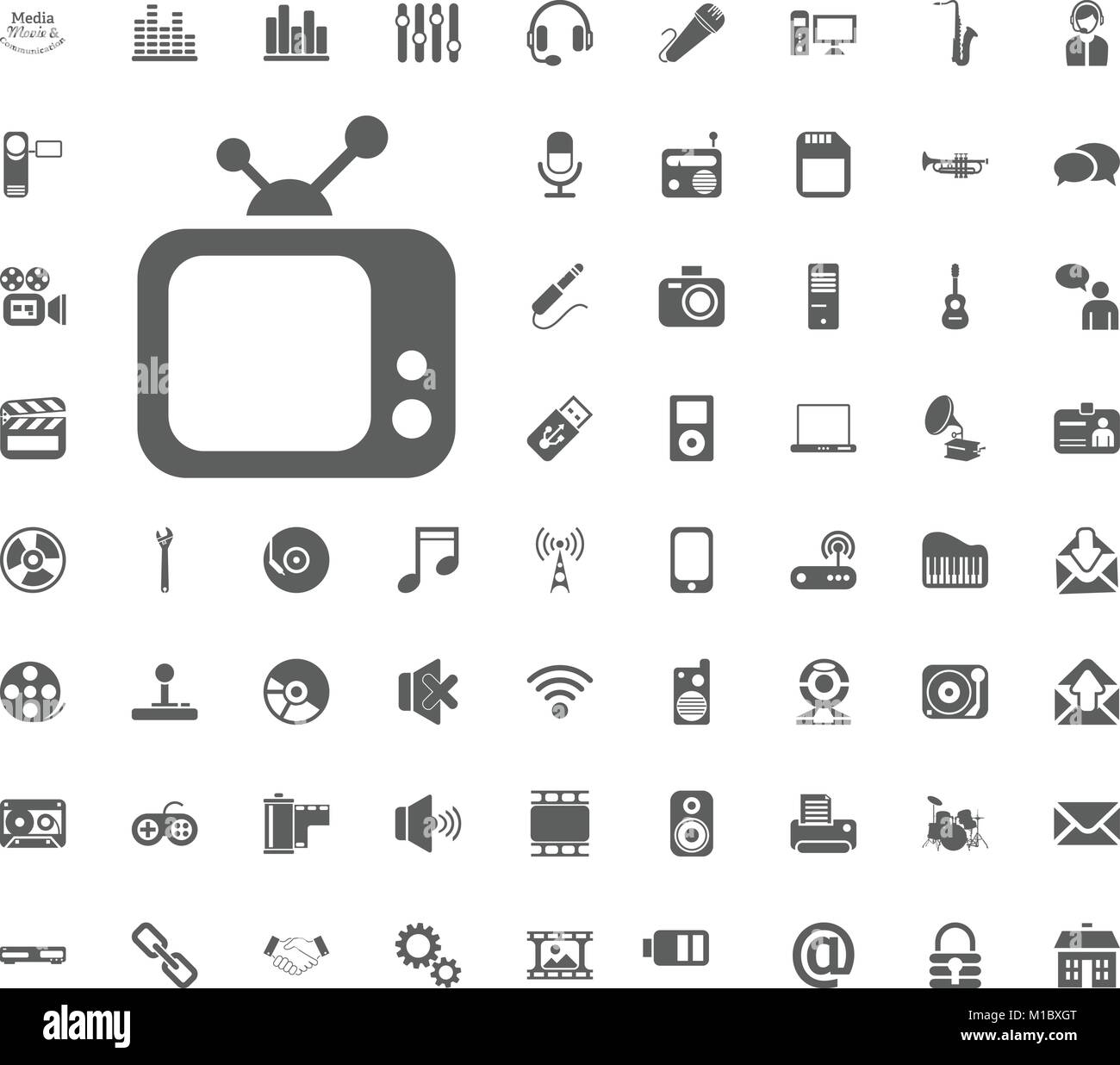 tv icon. Media, Music and Communication vector illustration icon set ...