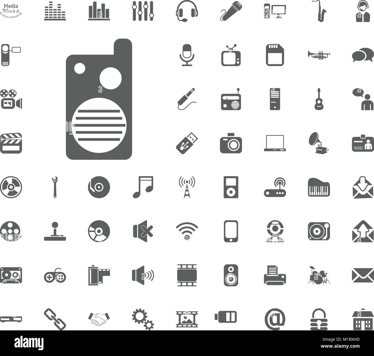 Radio set, portable radio icon. Media, Music and Communication vector ...