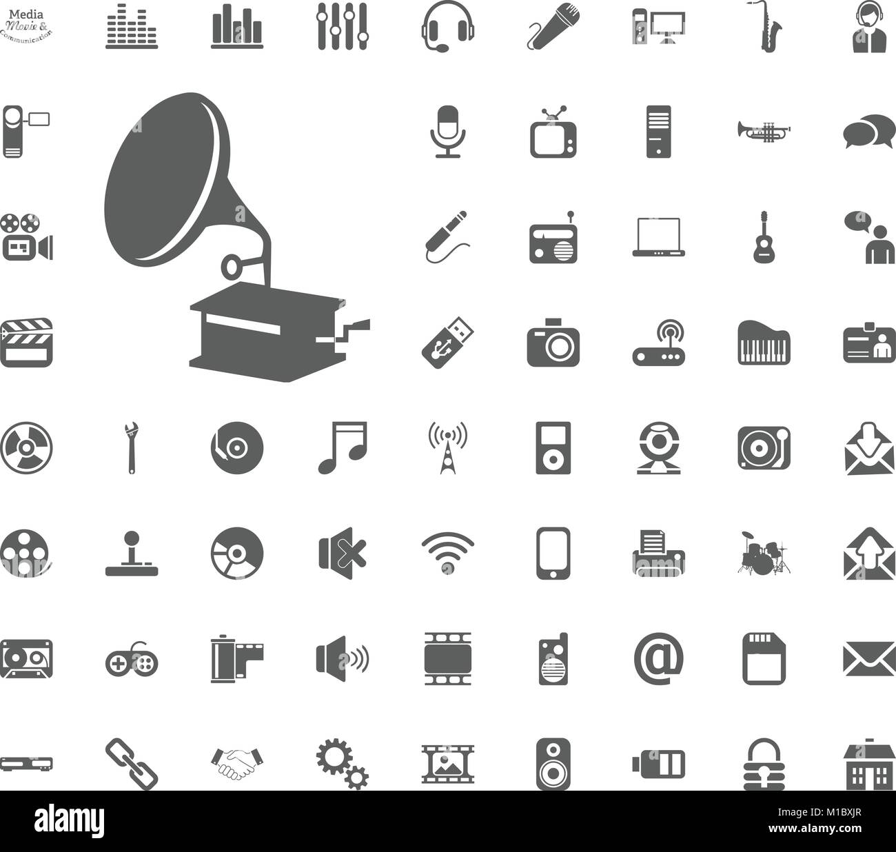 Turntable, record-player, gramophone icon. Media, Music and ...