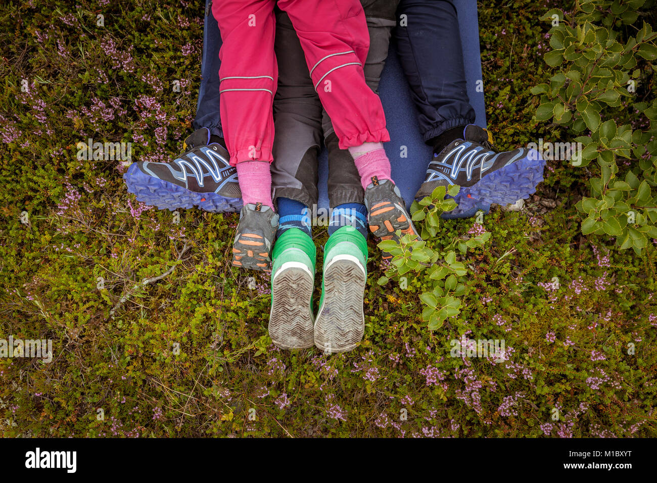 Adult two childrens feet hi-res stock photography and images - Alamy