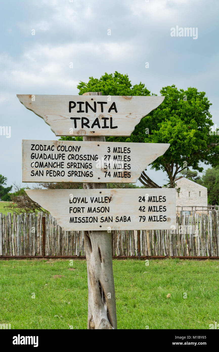 Texas, Hill Country, Fredericksburg, Fort Martin Scott Est. 1848, Pinta ...
