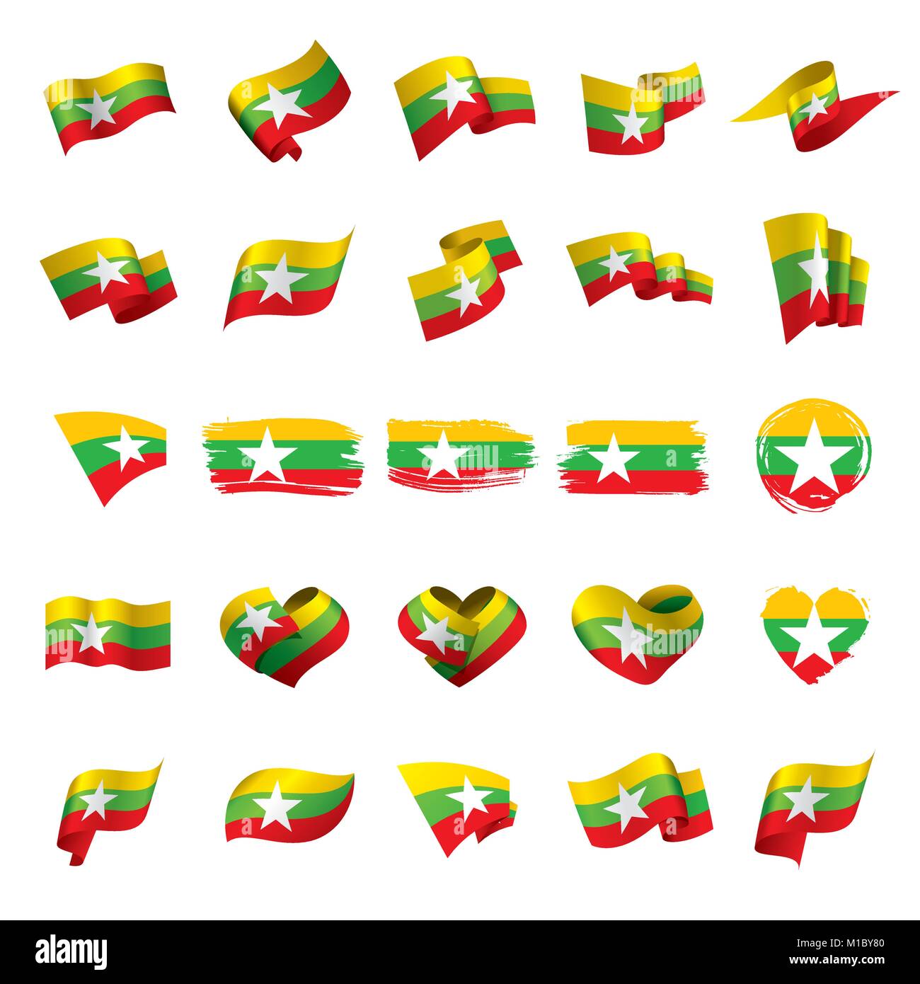 Myanmar flag, vector illustration Stock Vector Image & Art - Alamy