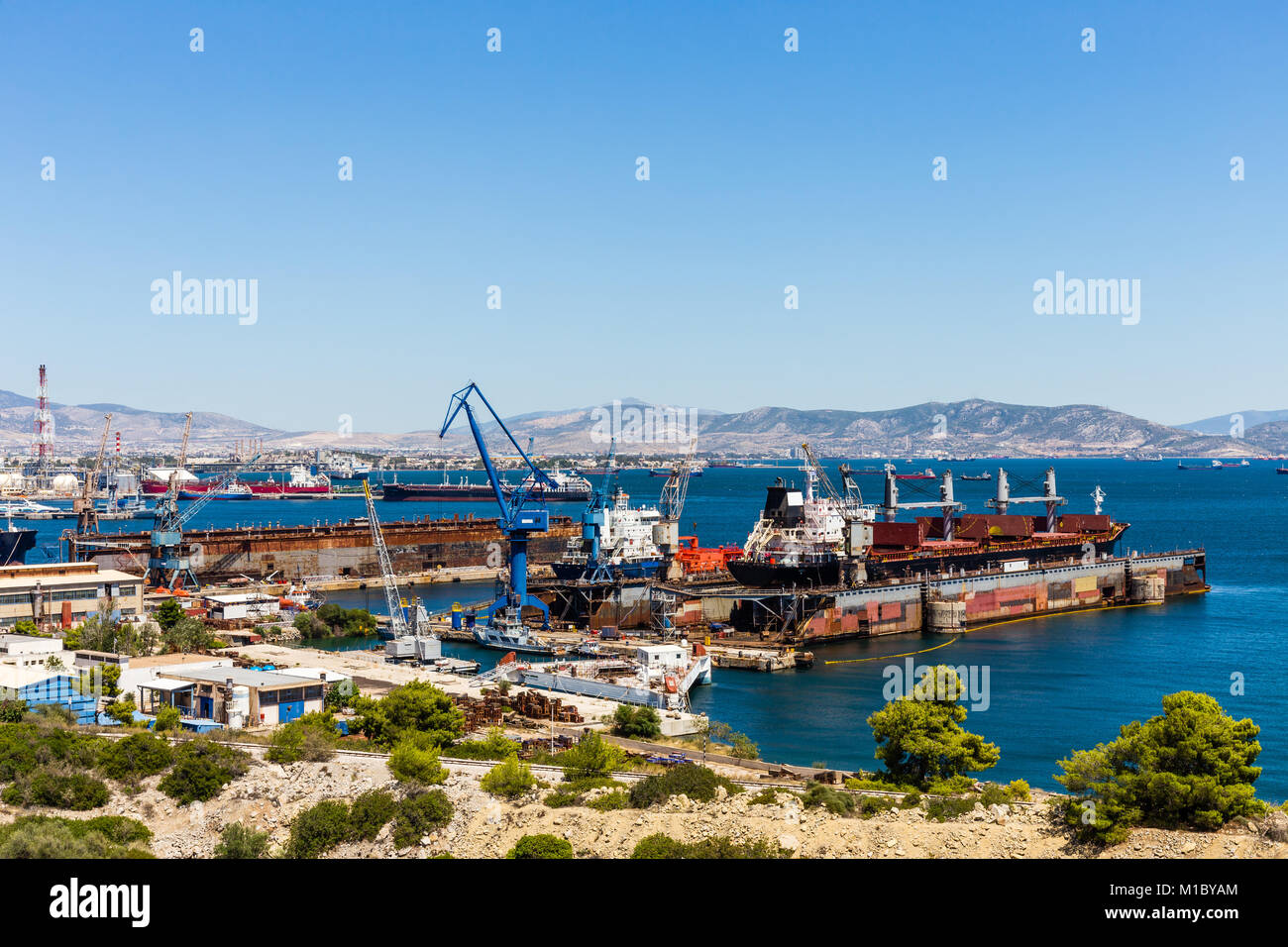 repair ship factory at Athens Stock Photo - Alamy