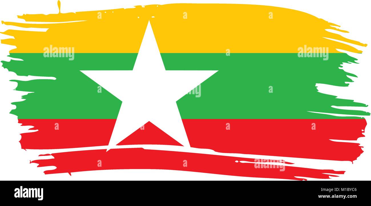 Myanmar flag, vector illustration Stock Vector Image & Art - Alamy