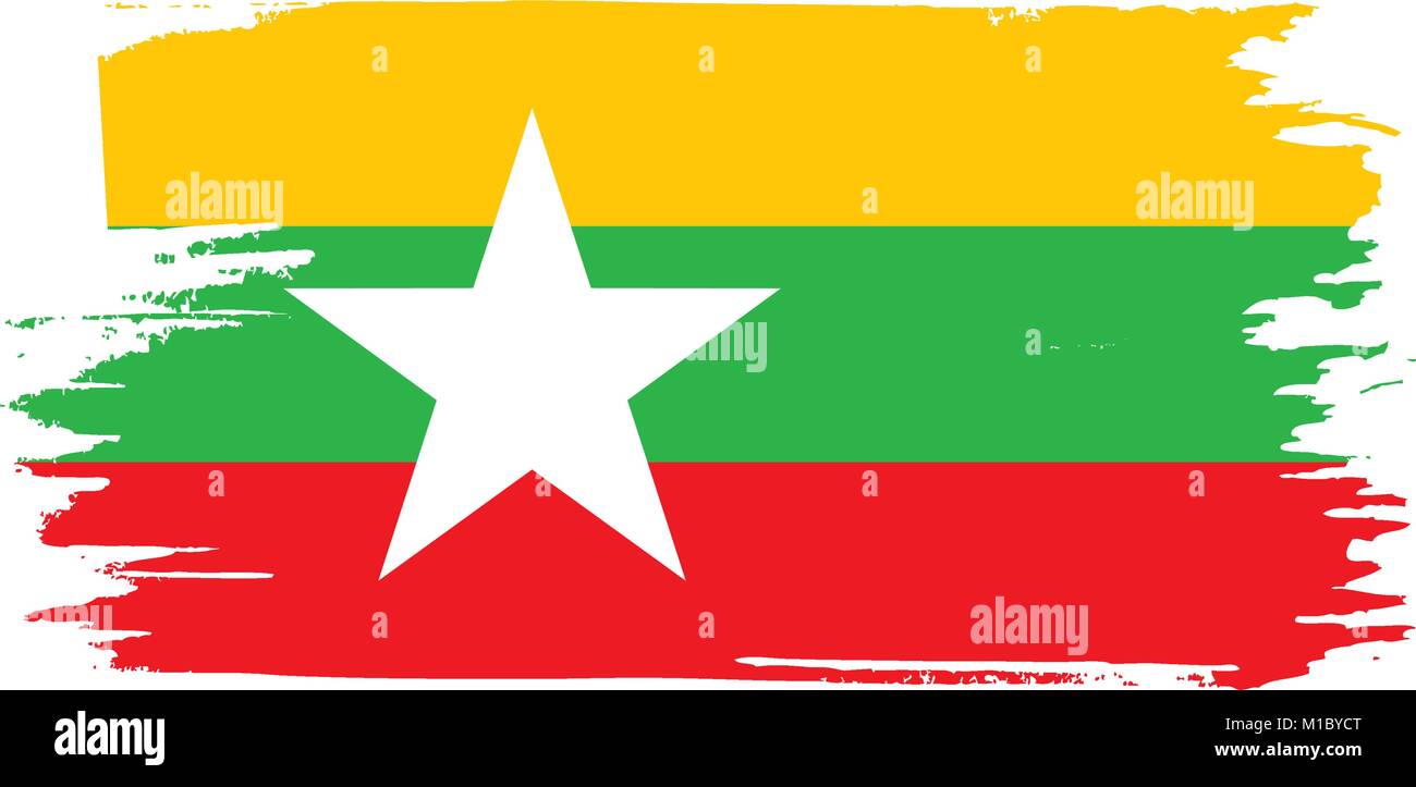 Myanmar flag, vector illustration Stock Vector Image & Art - Alamy