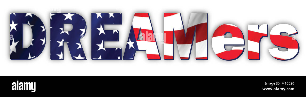 DREAMers Logo with American Flag inside letters (Development Relief and ...