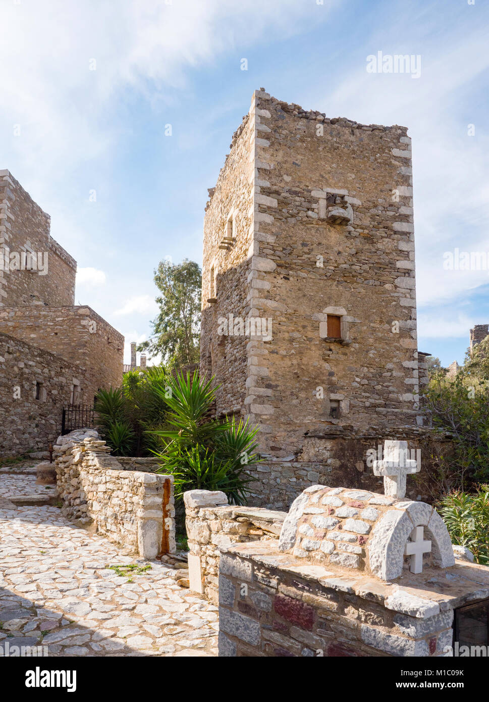Medieval village Vathia in the Mani region, Peloponnese, Greece Stock ...