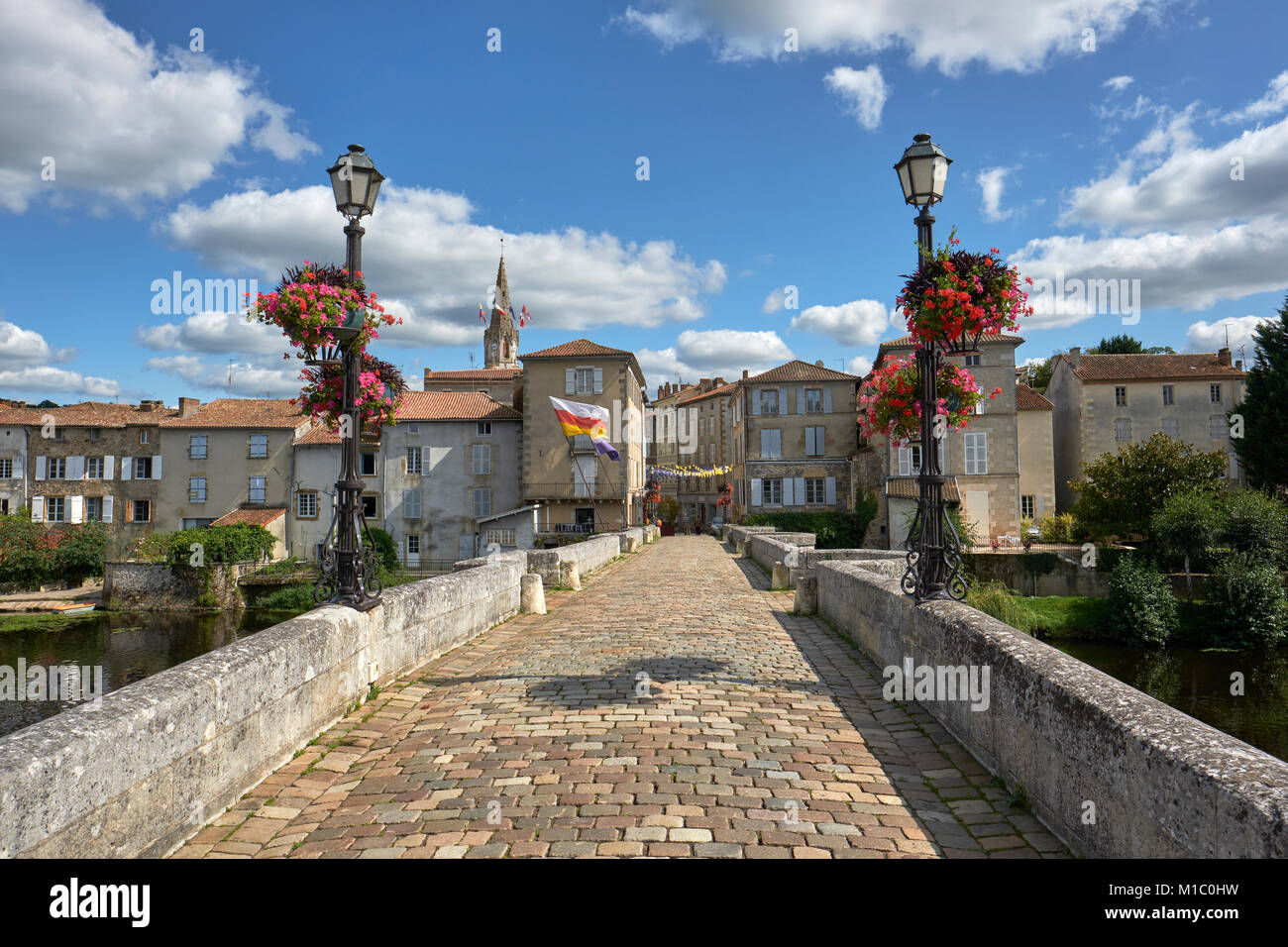 The bridge across the Vienne river in Confolens in Charente Limousine ...