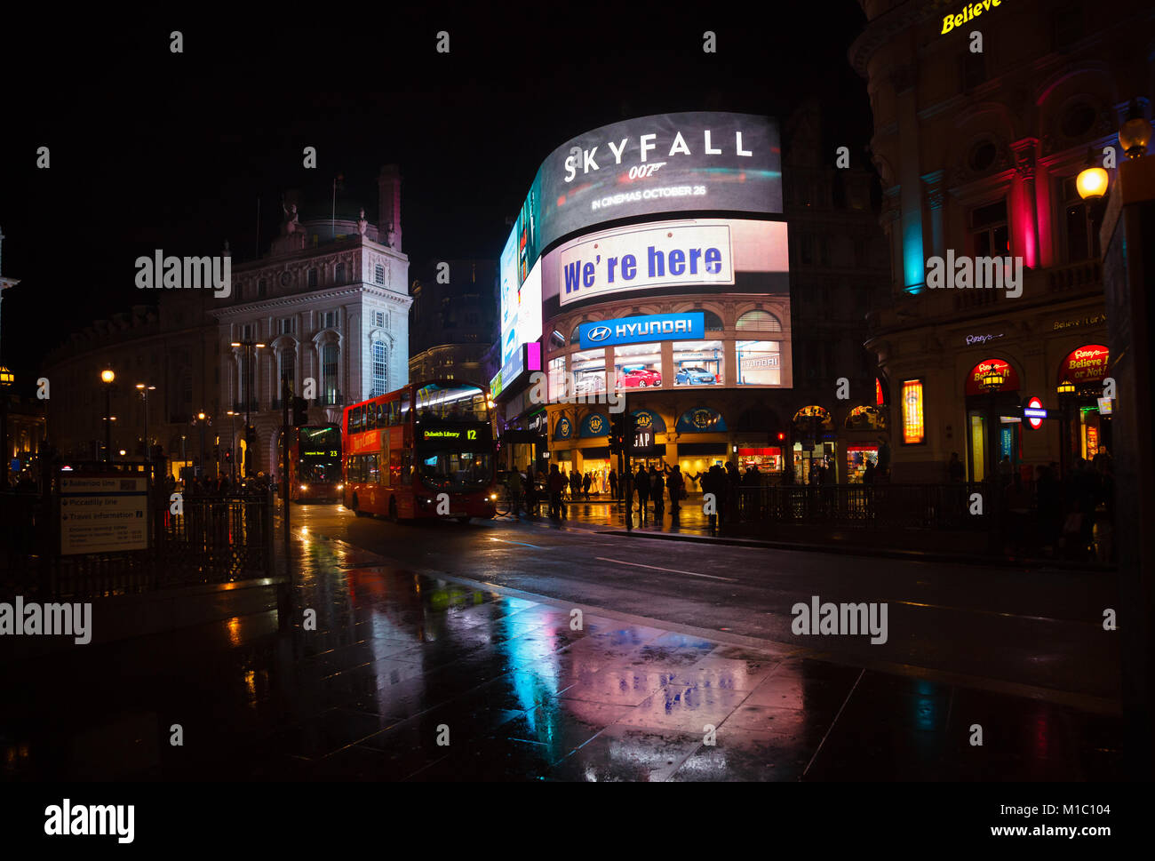 LONDON, UK - OCTOBER 30, 2012: illuminated large LED video advertising ...