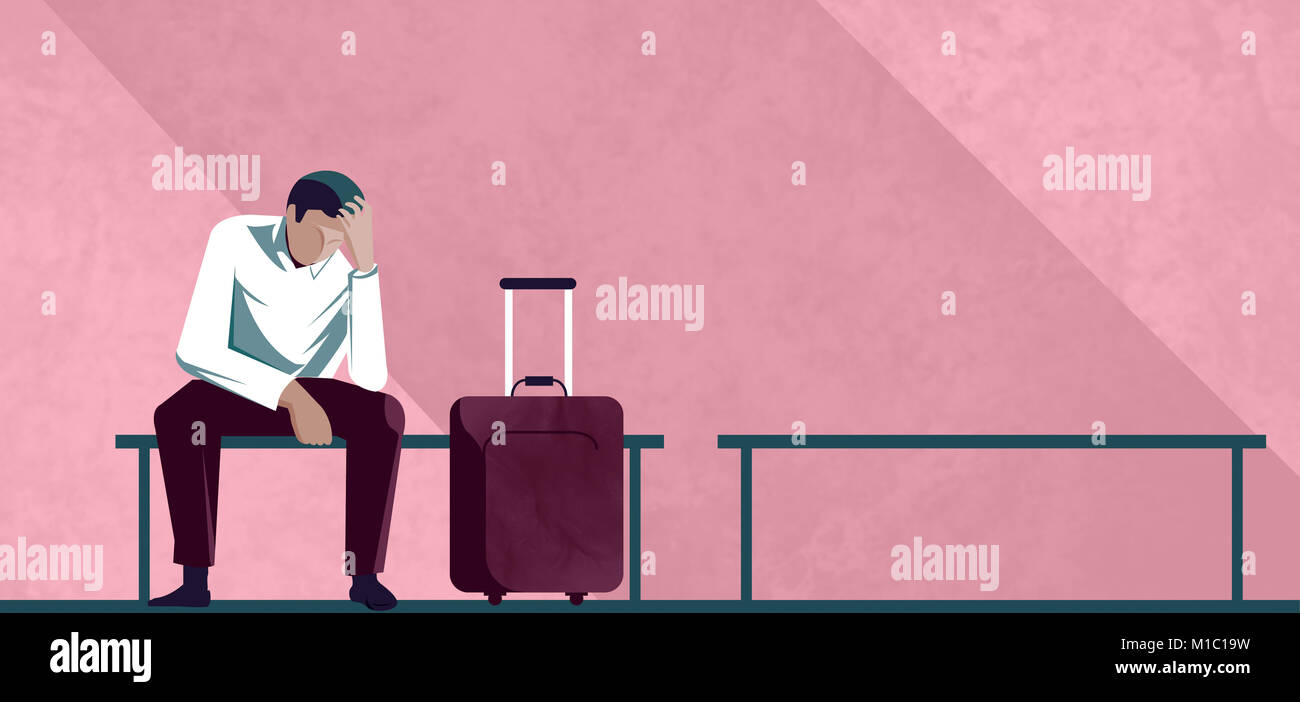 Passenger waiting for the bus, delay and strike, transportation Stock ...