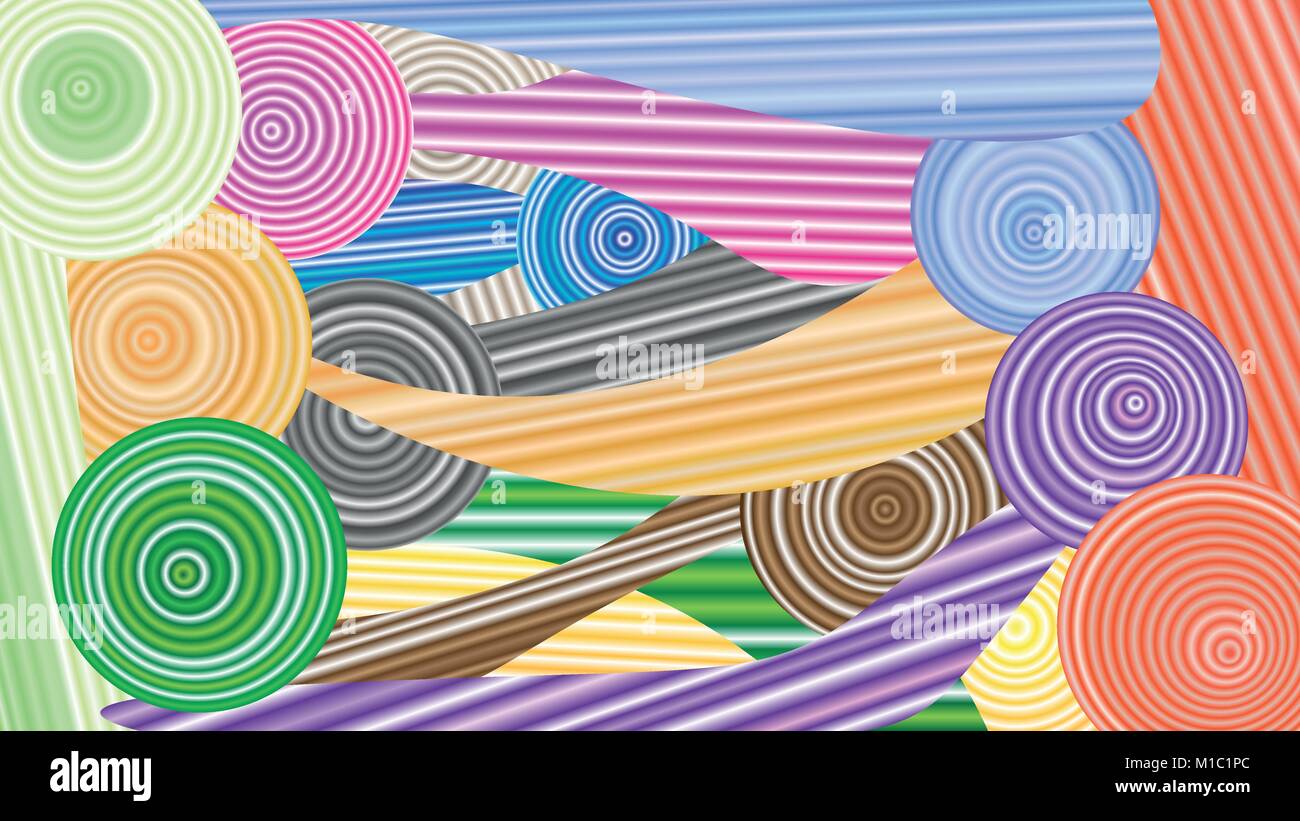 Abstract multicolored widescreen background texture with circles and ...