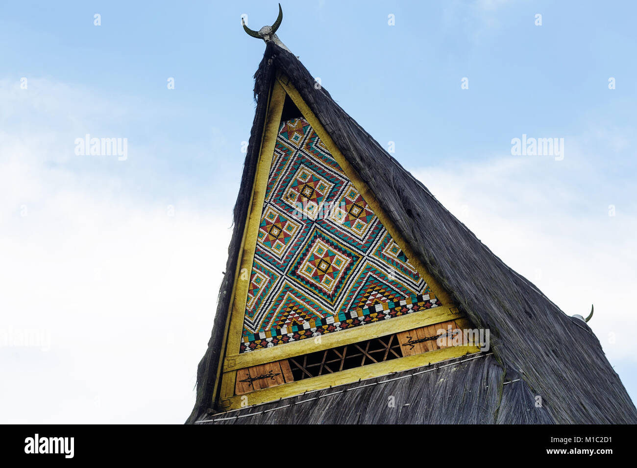 Traditional ethnic house in a village near Berastagi, Sumatra ...