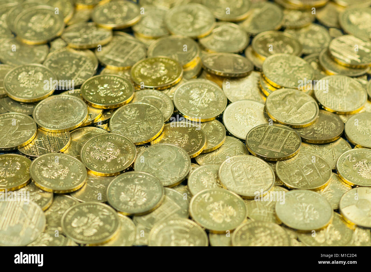 Gold coins background Stock Photo - Alamy