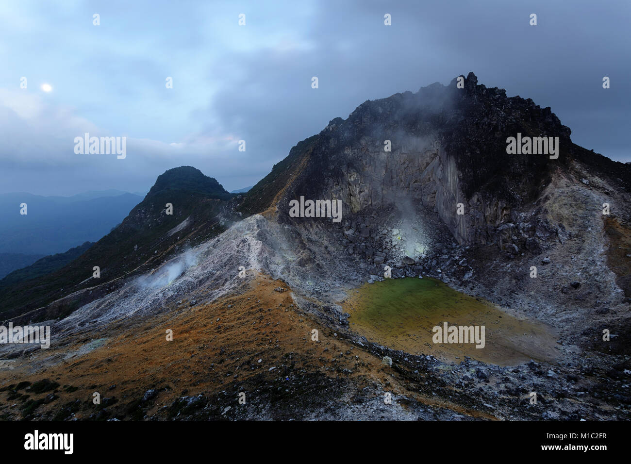 Sibayak volcano at sunrise. Berastagi, northern Sumatra. Indonesia ...