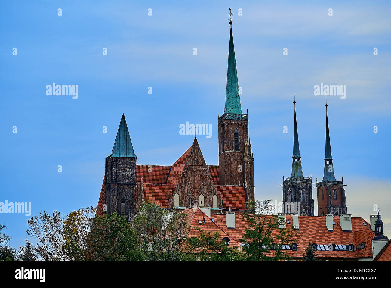 Wroclaw Old Town. Cathedral Island (Ostrow Tumski) is the oldest part ...