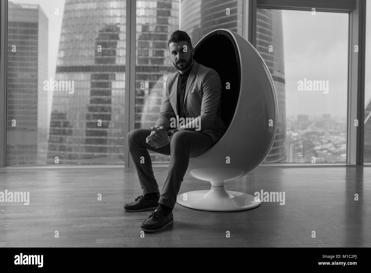 In bright modern office professional Black and White Stock Photos ...