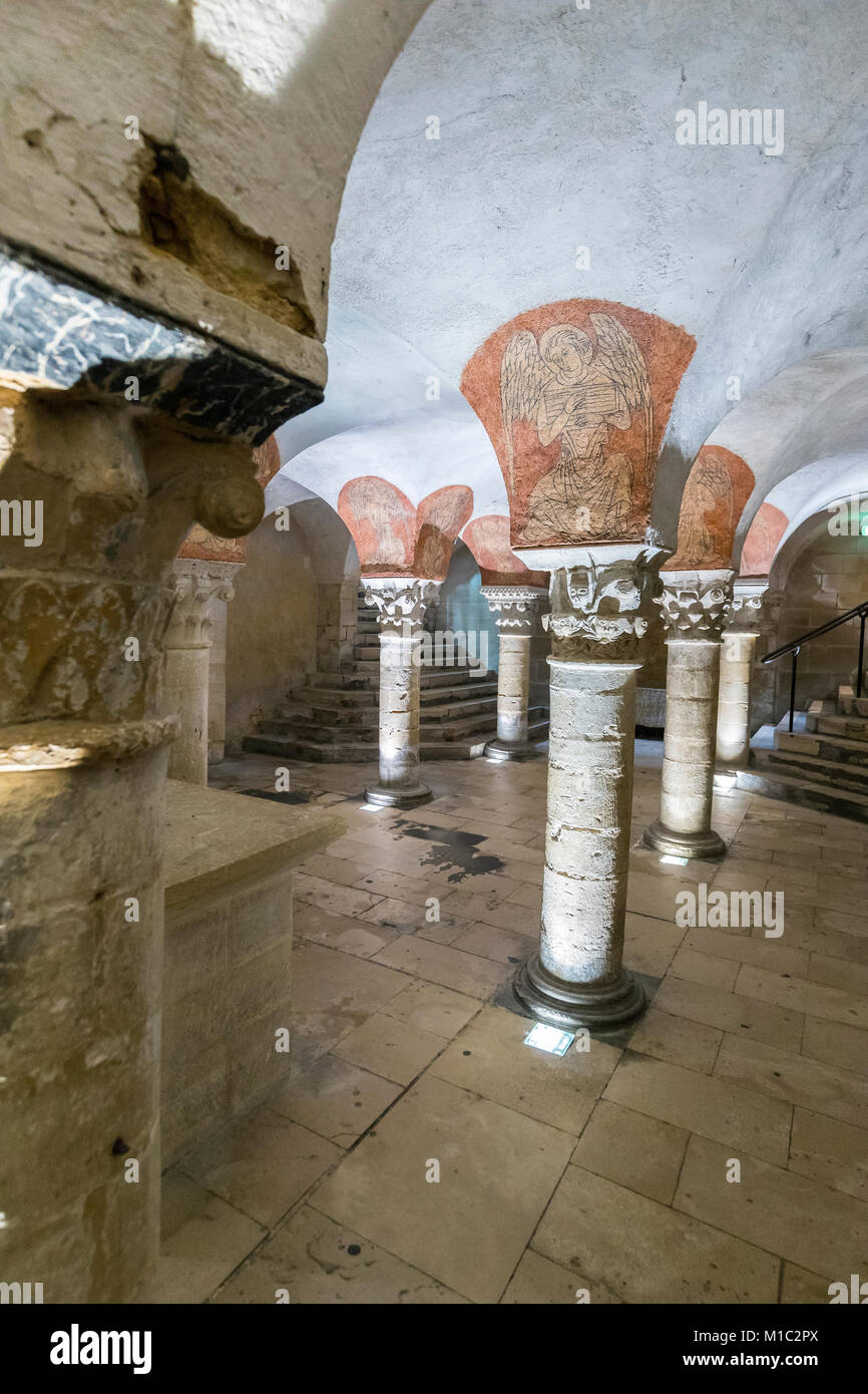 Notre Dame de Bayeux crypt, Calvados department, Normandy, France ...