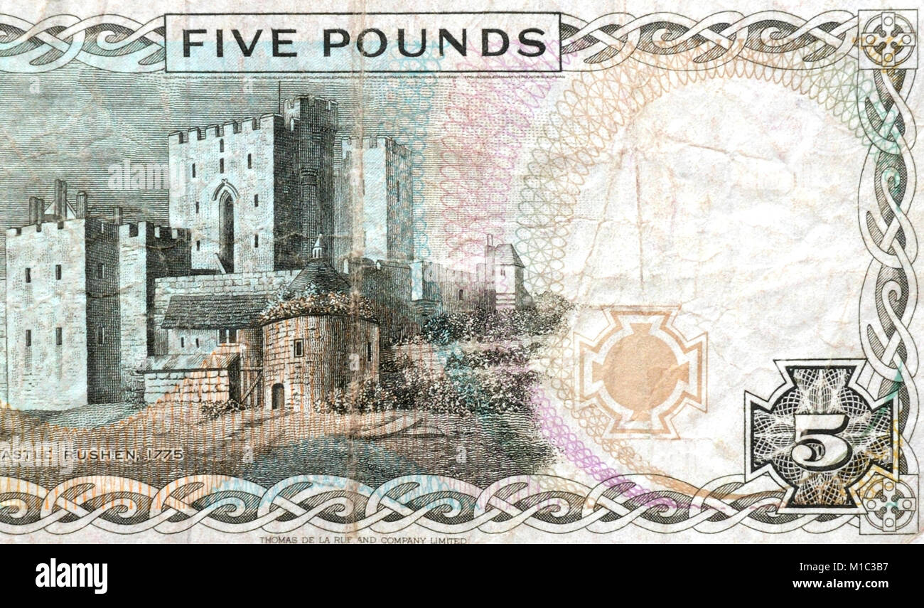 Isle of Man Five 5 Pounds Bank Note Stock Photo - Alamy