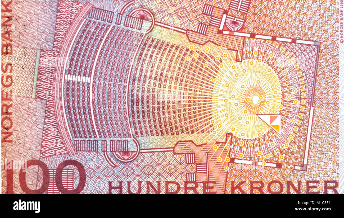 Norway One hundred 00 Kroner Bank note Stock Photo - Alamy