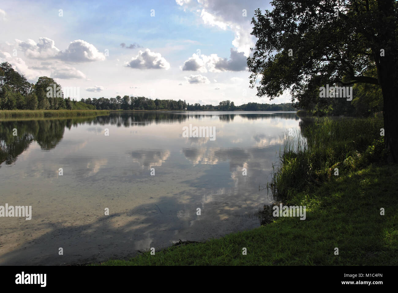 Lake view with clouds reflection Stock Photo - Alamy