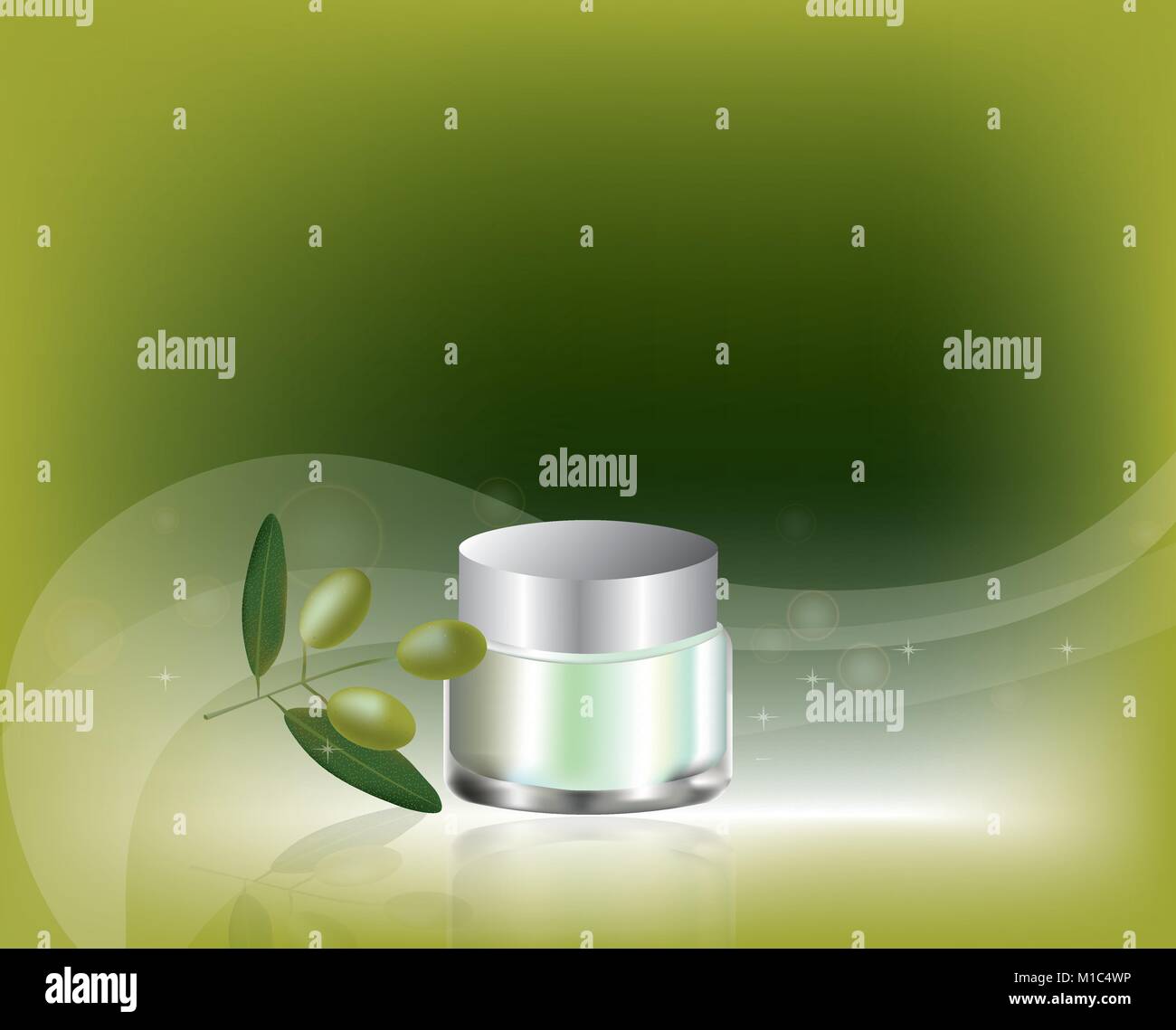 Cosmetic cream with olive oil Stock Vector Image & Art - Alamy