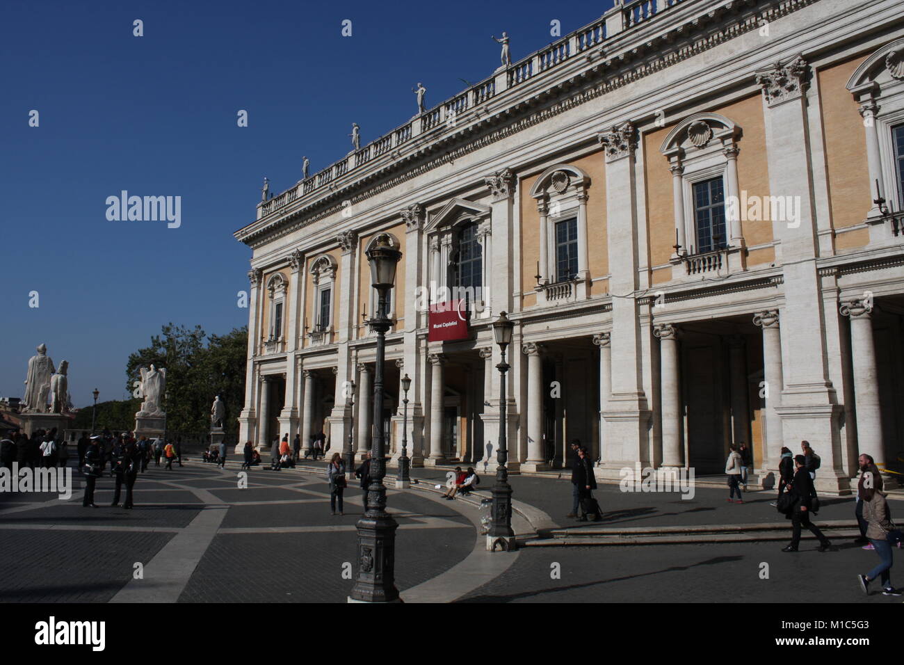 Capitol Square, porch of the Palace of the Senate, City Hall, Rome ...