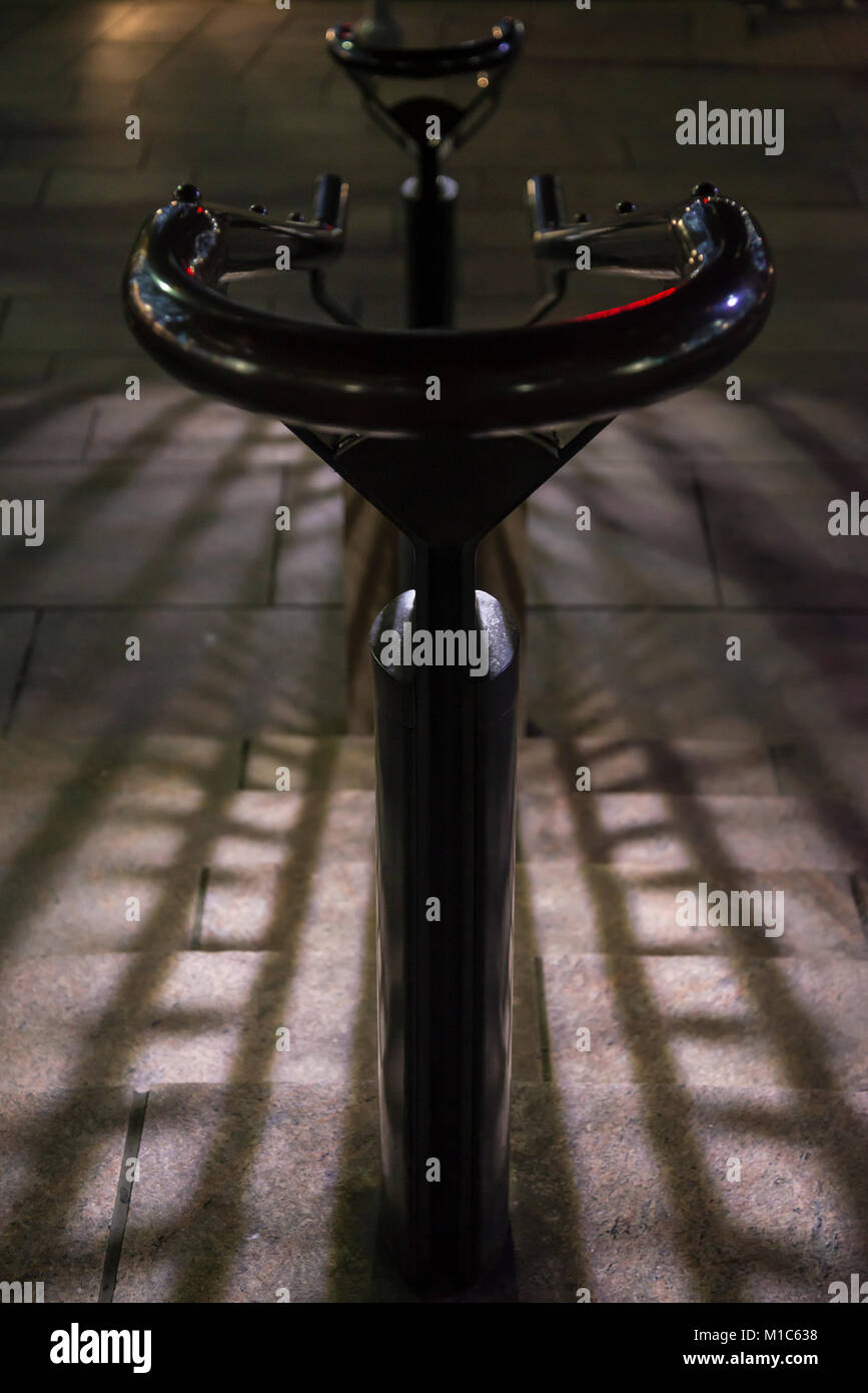 Street handrail and shadow pattern on stairs Stock Photo - Alamy