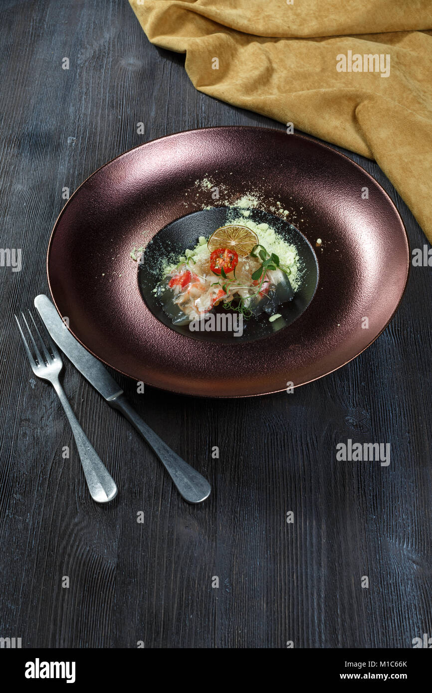 National cuisine. Russian traditional dish - Holodets. Homemade jellied ...