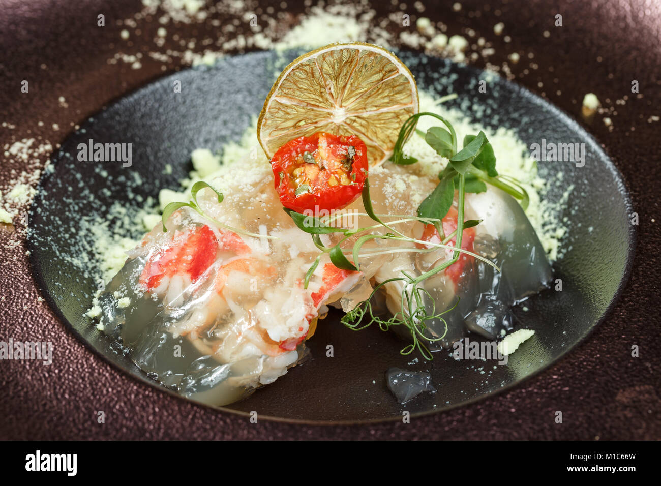 National cuisine. Russian traditional dish - Holodets. Homemade jellied ...