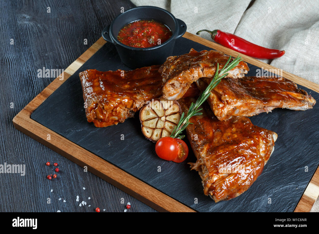 grilled bbq ribs Stock Photo - Alamy