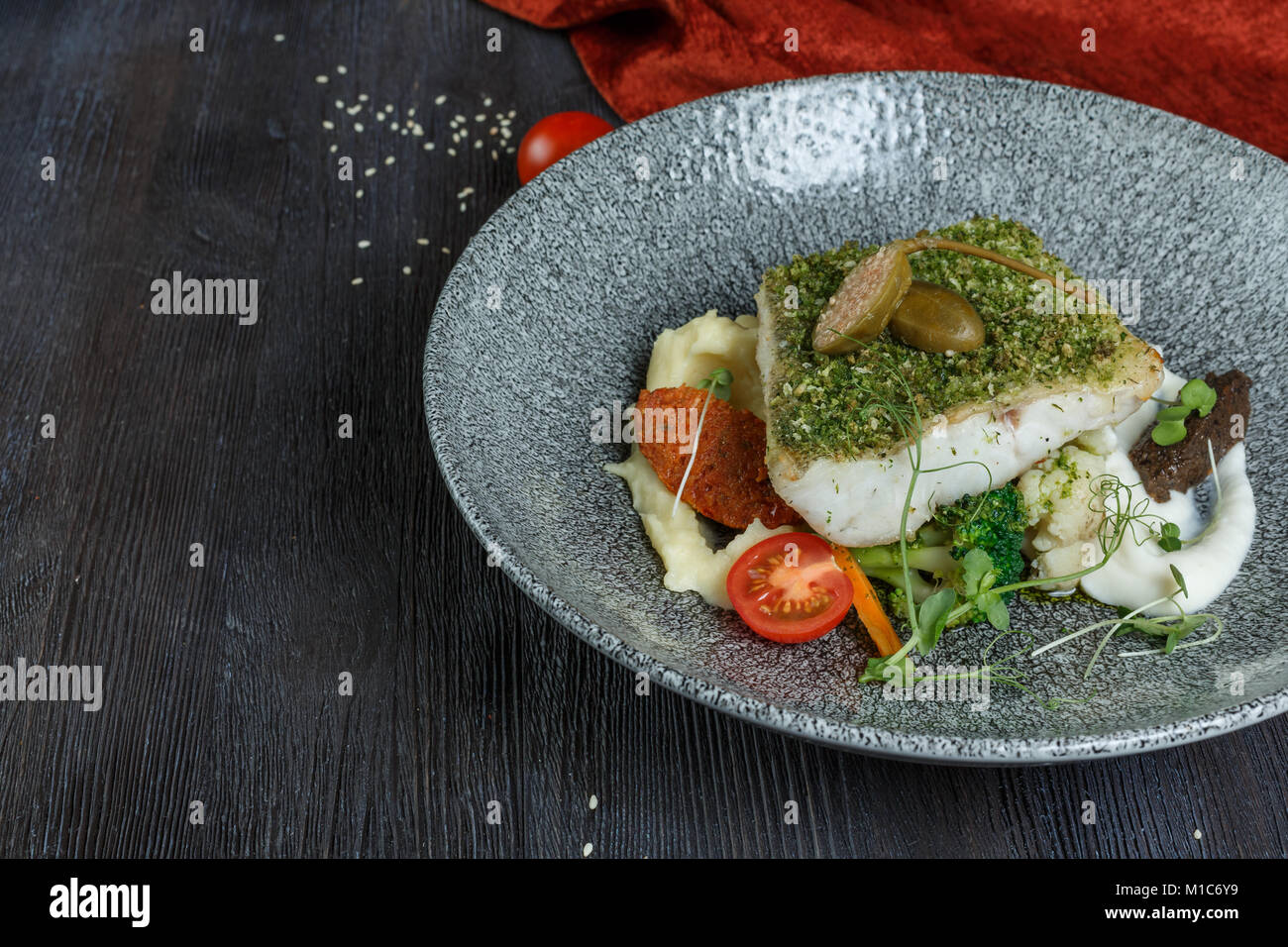 Tomato fish mashed potato vegetable hi-res stock photography and images ...