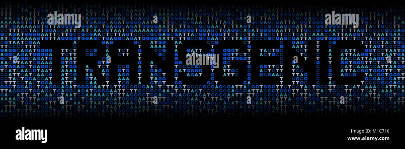 Transgenic text on DNA genetic code background illustration Stock Photo ...