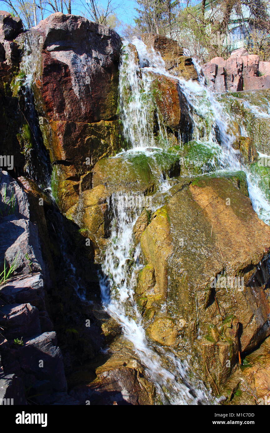 Water Cascading Down Rocks Stock Photo - Alamy
