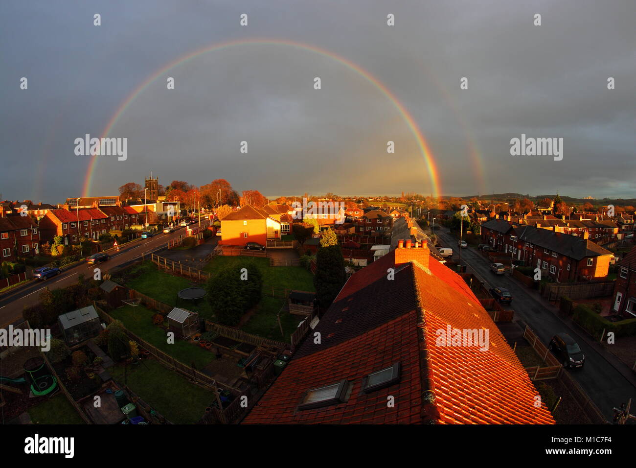 Rooftop Rainbow View Stock Photo - Alamy