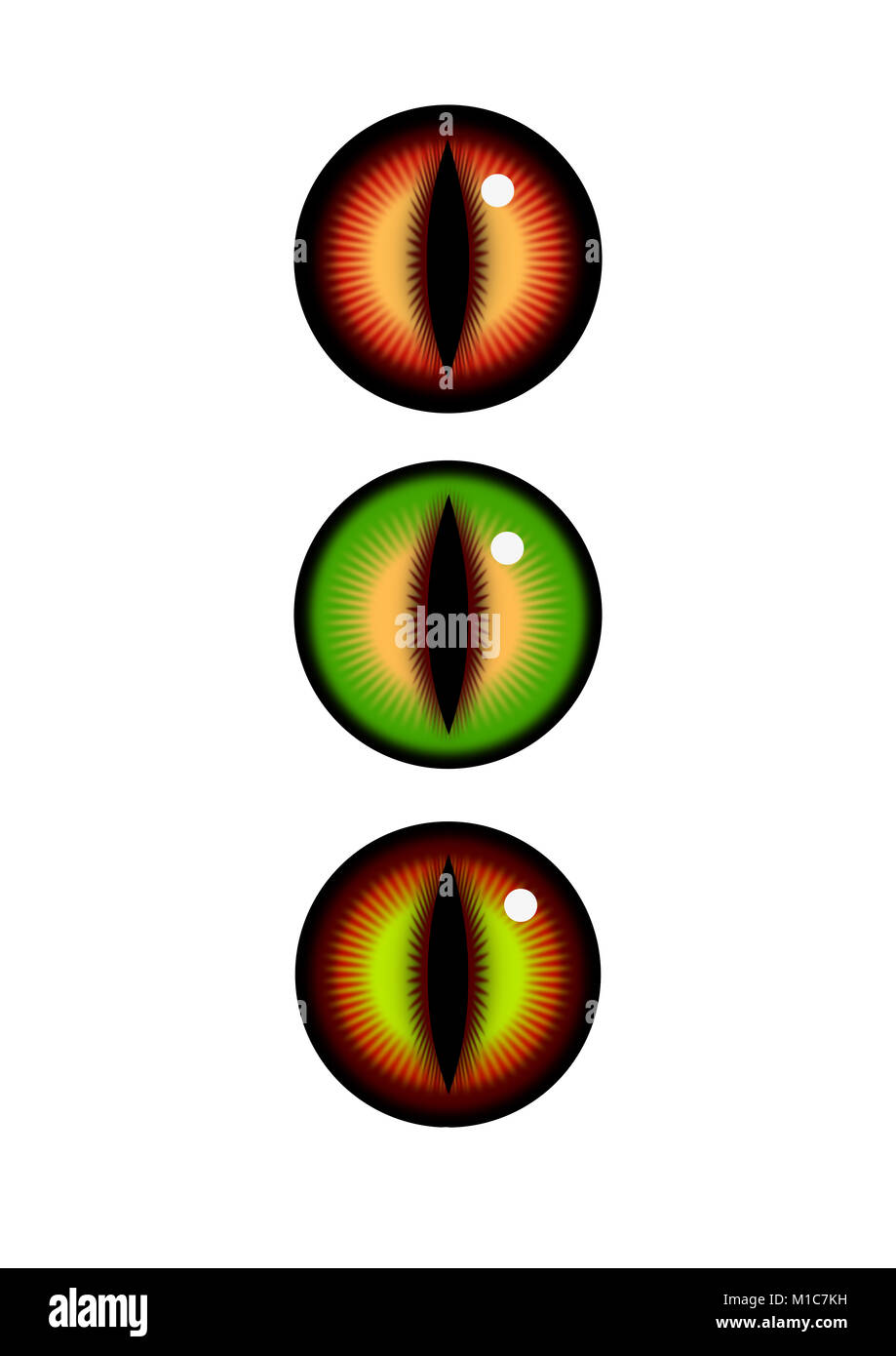Set of three eyes of dragon on white background Stock Photo - Alamy