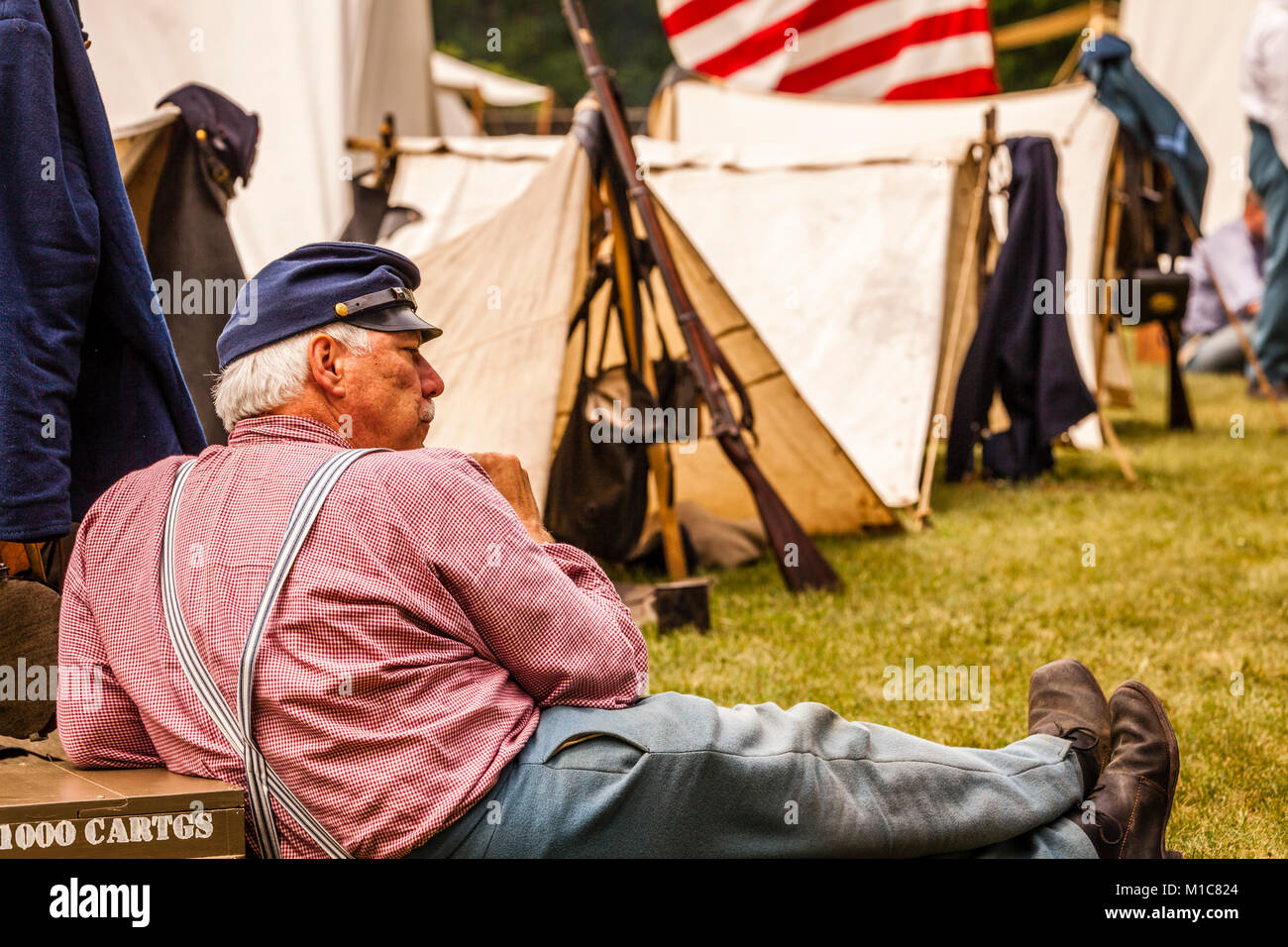 Civil War Encampment Paxton, Massachusetts, USA Stock Photo - Alamy
