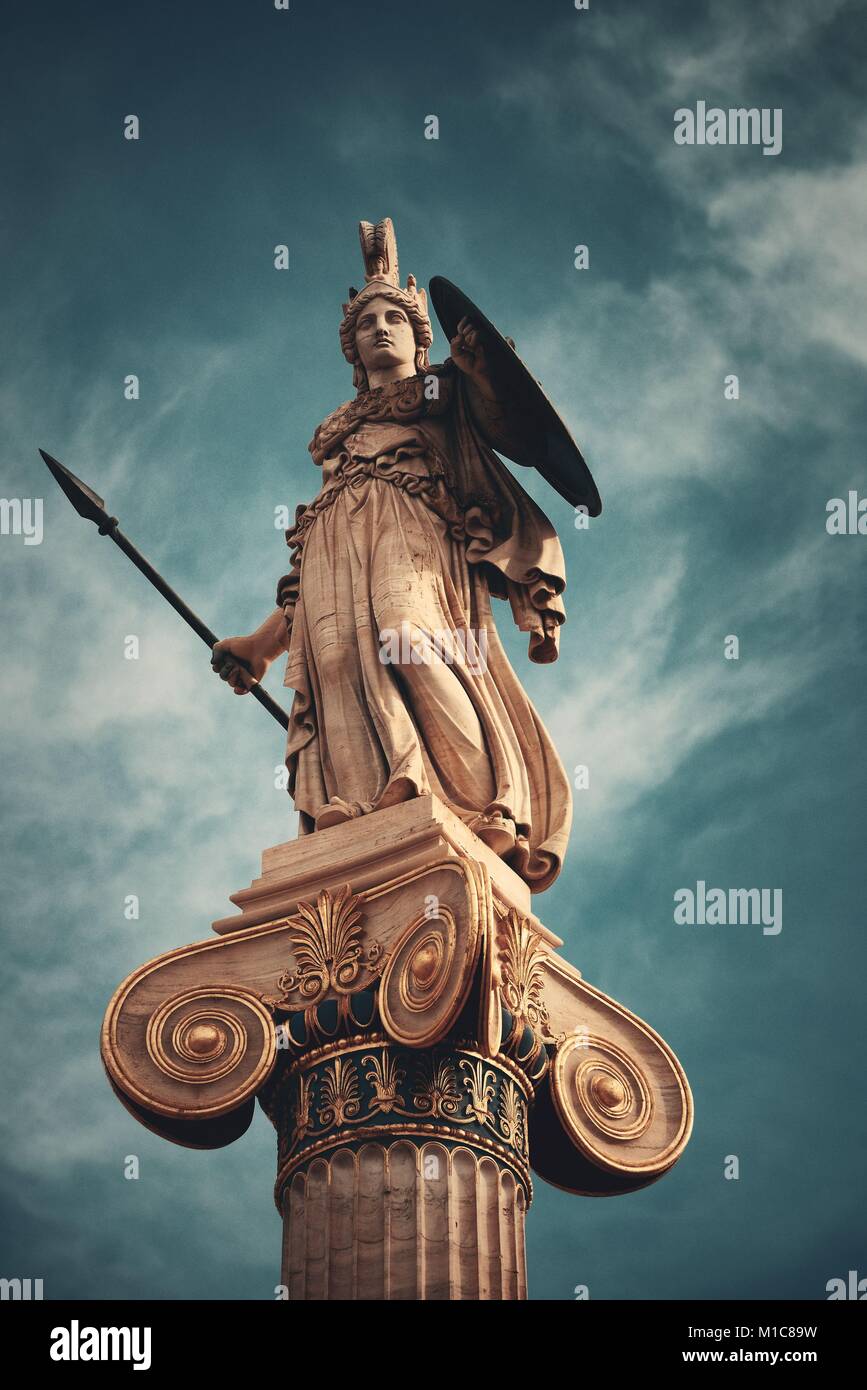 Athena statue in Athens, Greece Stock Photo - Alamy