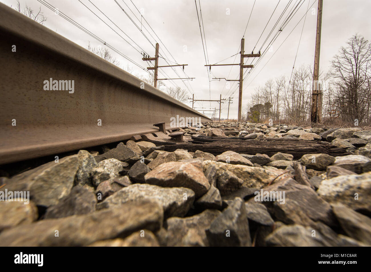 Railroad tracks, rails, fasteners, railroad ties and ballast Stock ...