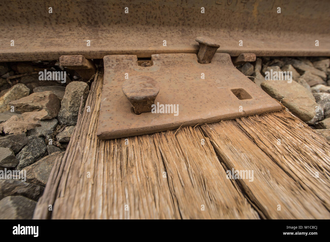 Railroad tracks, rails, fasteners, railroad ties and ballast Stock ...