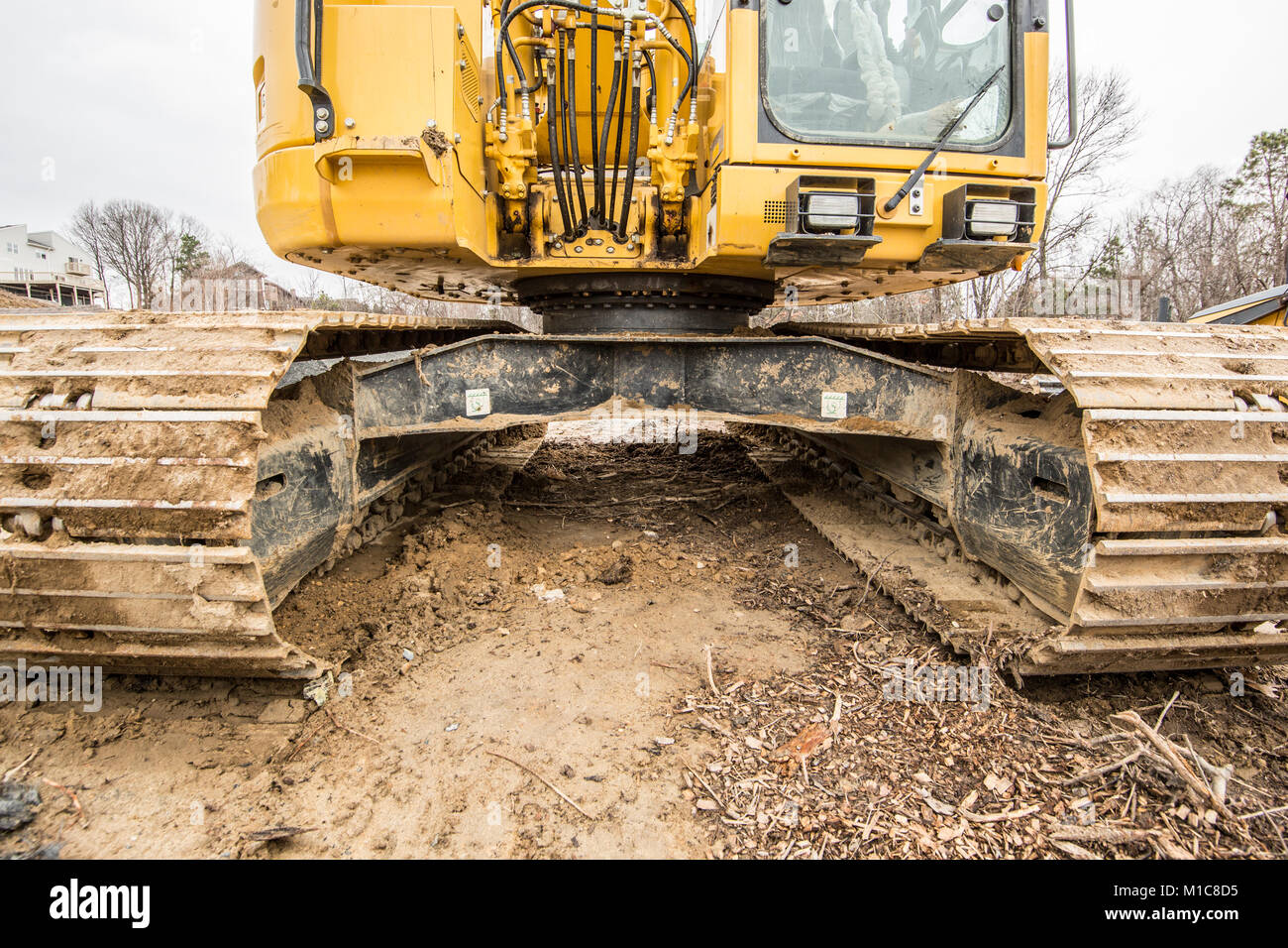 Construction equipment. Wheels, Excavator and Loaders Stock Photo - Alamy