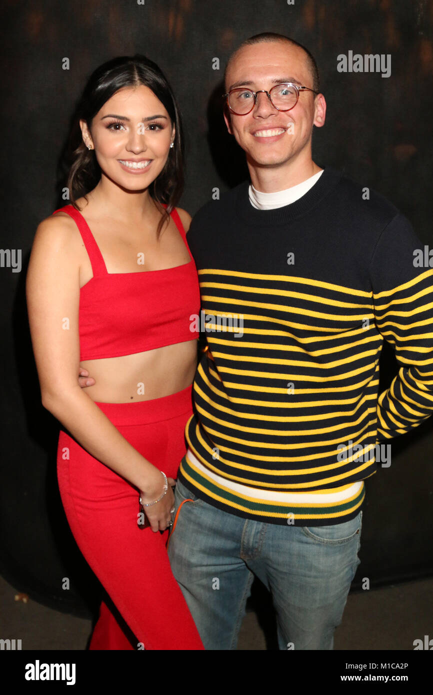 New York, NY, USA. 28th Jan, 2018. Jessica Andrea and Logic pictured at ...
