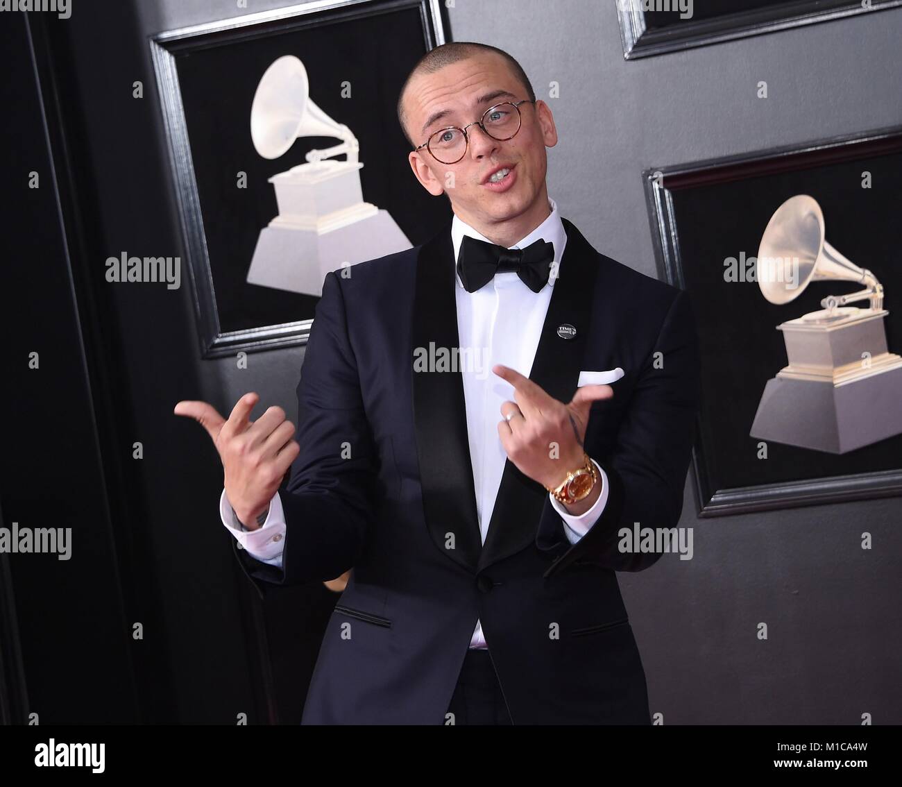 New York, NY, USA. 28th Jan, 2018. Logic at arrivals for 60th ...