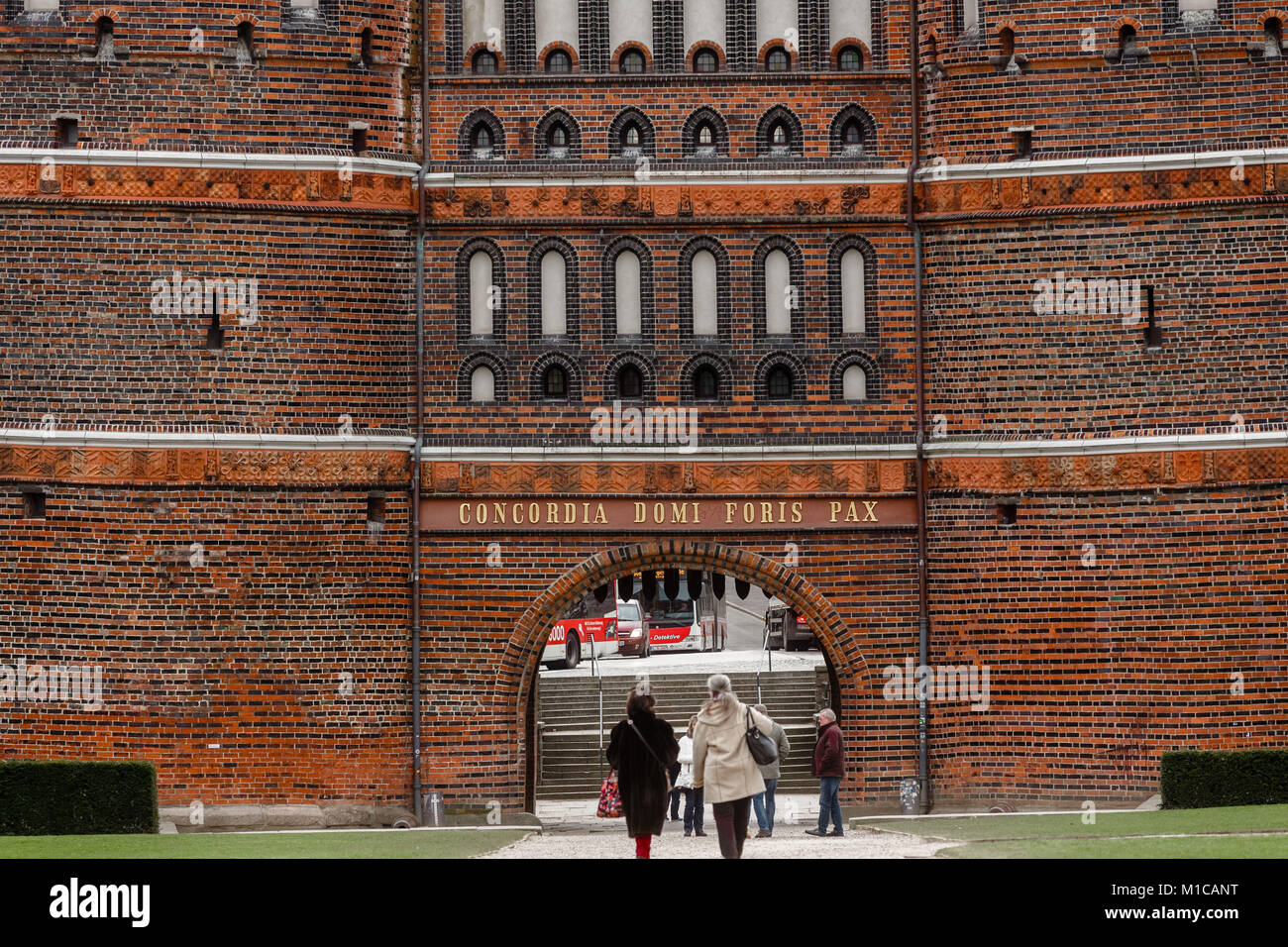 The Holsten Gate can be see in Luebeck, Germany, 9 January 2018. The ...