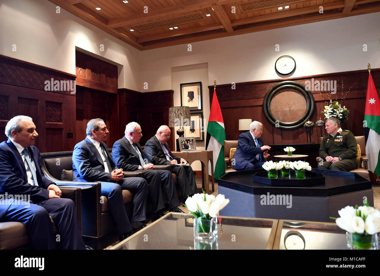 Amman, Amman, Jordan. 29th Jan, 2018. Palestinian President Mahmoud ...