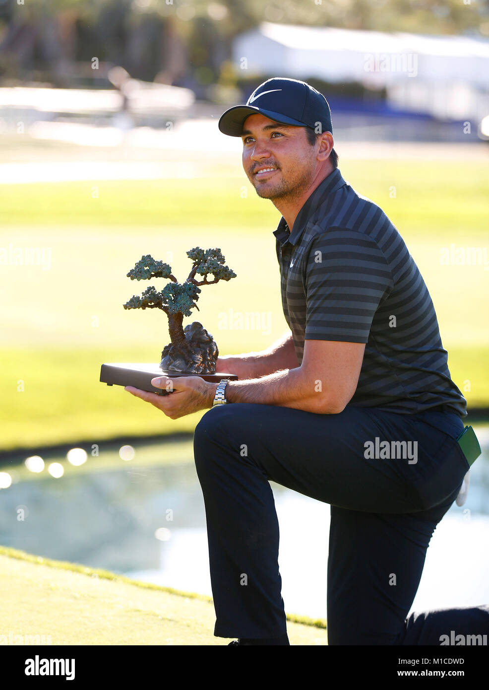 San Diego, CA, USA. 29th Jan, 2018. Jason Day poses with the trophy ...