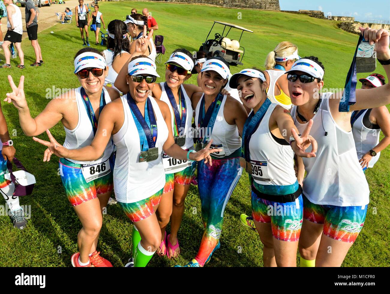 San Juan, Puerto Rico. , . Algunas de las corredoras del equipo Las 50 ...