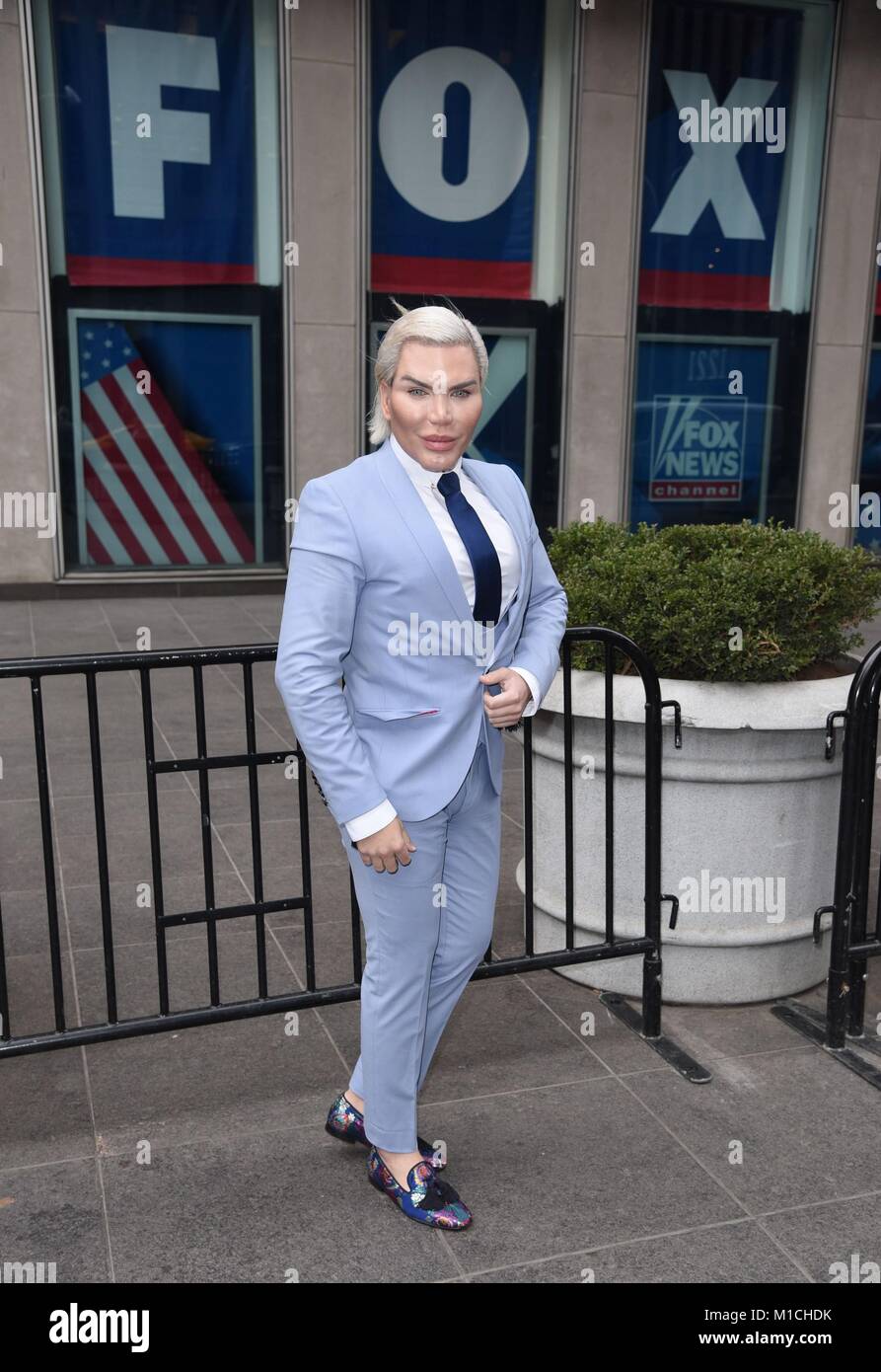 New York, NY, USA. 29th Jan, 2018. Rodrigo Alves, aka The Human Ken ...